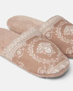 Versace Medusa Printed Slides - Beige
