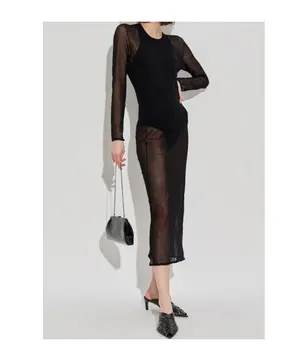 IRO PARIS Long Sleeve Sheer Dress