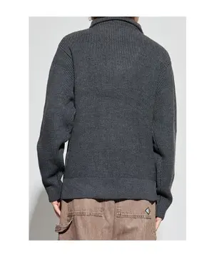 Officine Générale Long Sleeve Ribbed Sweater With High Collar