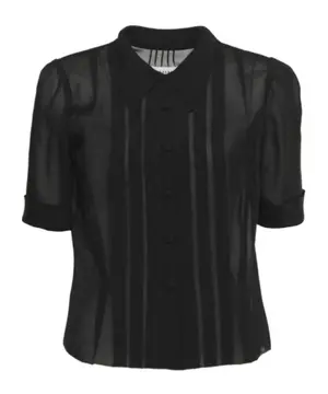MAISON MARGIELA Sheer Pleated Button-up Shirt