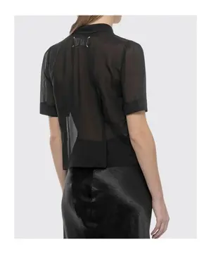 MAISON MARGIELA Sheer Pleated Button-up Shirt