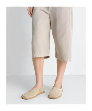 LEMAIRE Square-toe Suede Slip-on Loafers - Nude
