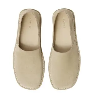 LEMAIRE Square-toe Suede Slip-on Loafers - Nude