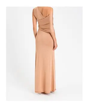 TWINSET Draped One-shoulder Maxi Dress - Nude
