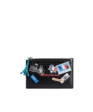 Balenciaga Cash Large Long Card Holder - Black/multicolor