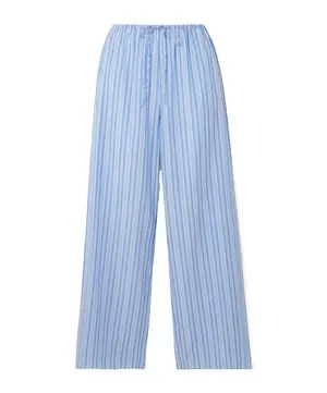DÔEN Striped Organic Cotton Straight-leg Pants