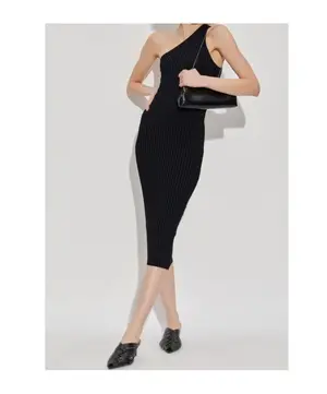 IRO PARIS Sleeveless One-shoulder Rib-knit Dress