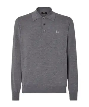 Fendi Long Sleeve Polos For Men