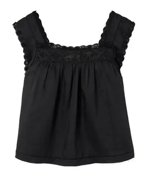 DÔEN Crochet-trimmed Ramie Top