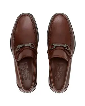 FERRAGAMO Buckled Almond Toe Loafers - Red