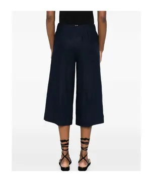 TWINSET Floral Embroidered Wide-leg Cropped Pants