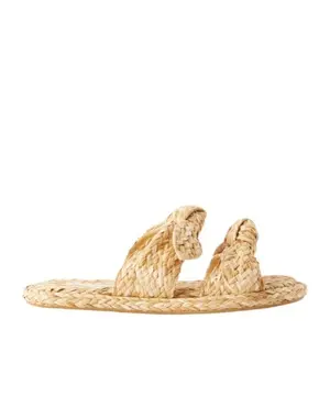 Zimmermann Raffia Woven Slip-on Sandals - Nude