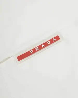 Prada Long Sleeve Zipper Detail T-shirt - White