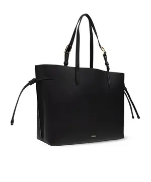 Furla Ava Large Shopper Bag With Logo Detail - Black