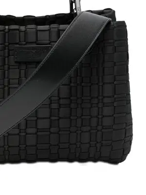 Emporio Armani Logo Patch Woven Tote Bag
