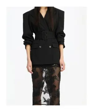 ROTATE BY BIRGER CHRISTENSEN Belted Double-breasted Blazer