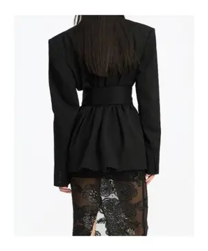 ROTATE BY BIRGER CHRISTENSEN Belted Double-breasted Blazer