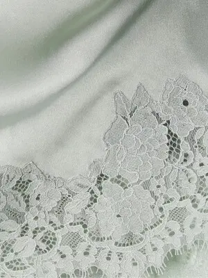 DÔEN Giulietta Mini Skirt In Silk-charmeuse With Lace Trim - Gray