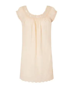 DÔEN Organic Cotton-voile Mini Dress With Lace Trims - No
