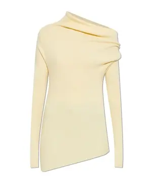 LISA YANG Draped Roll-neck Knitted Top
