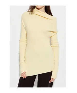LISA YANG Draped Roll-neck Knitted Top