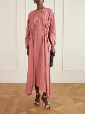 LANVIN Open-back Gathered Maxi Dress - Pink