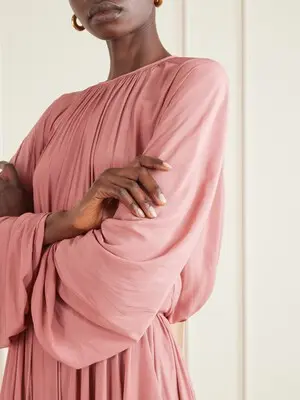 LANVIN Open-back Gathered Maxi Dress - Pink