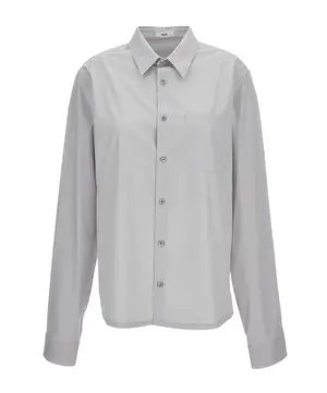 RIER Button-up Long-sleeved Shirt - Light Gray