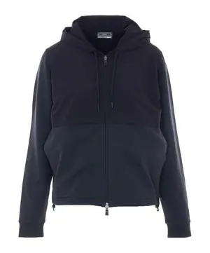 Herno Zip-up Windbreaker Hoodie - Black
