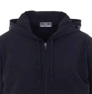Herno Zip-up Windbreaker Hoodie - Black