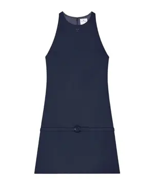 COURREGES Sleeveless Belted A-line Mini Dress - Navy
