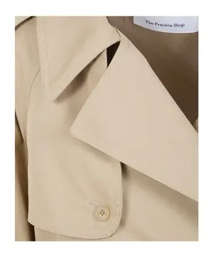 THE FRANKIE SHOP Oversized Trench Coat - Camel