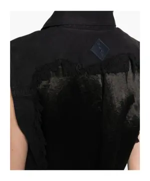 HAIKURE Ryder Frayed Denim Vest - Black
