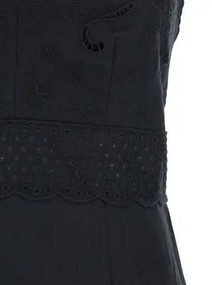TWINSET Embroidered Halterneck Dress - Black
