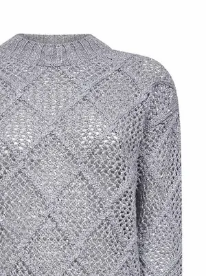 Max Mara Ellade Cropped Jumper With Sequins - Gray