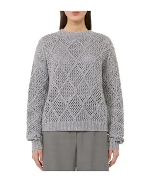 Max Mara Ellade Cropped Jumper With Sequins - Gray