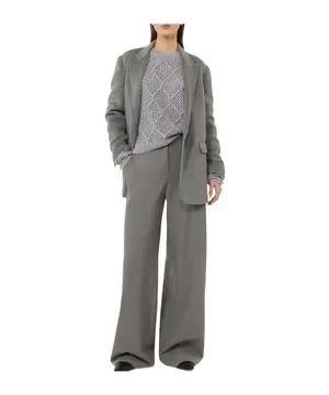Max Mara Ellade Cropped Jumper With Sequins - Gray