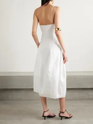 Cult Gaia Araceli One-shoulder Pleated Midi Dress