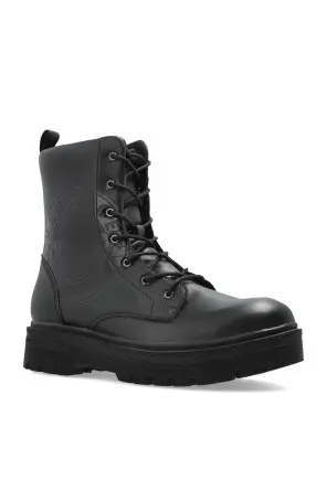 Versace Logo Printed Lace-up Boots