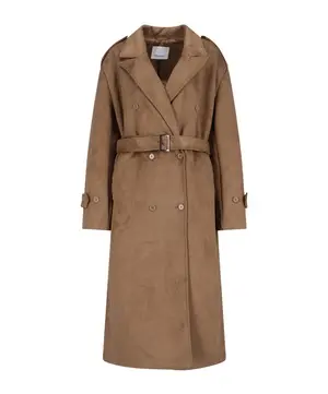 THE FRANKIE SHOP Pembroke Double-breasted Coat - Camel