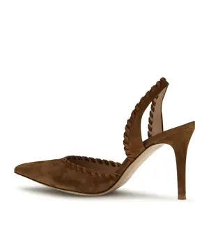 GIANVITO ROSSI Braided Suede Slingback Pumps