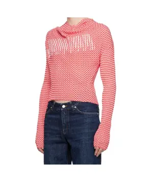 JEAN PAUL GAULTIER Gingham-pattern Asymmetric-collar Top