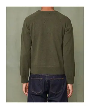 Officine Générale Raglan-sleeve Crew Neck Sweater - Olive