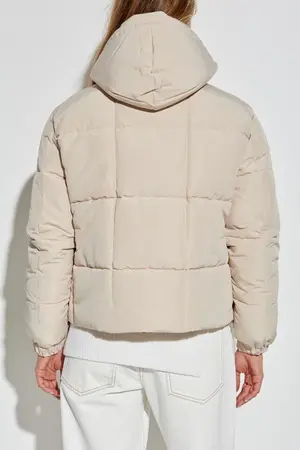 EA7 Quilted Padded Zip-up Jacket With Hood - Nude