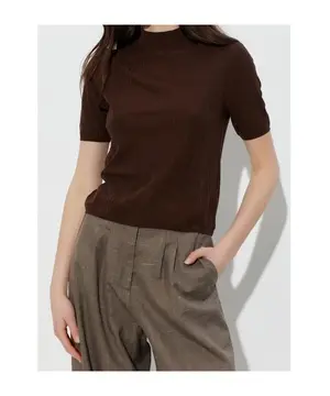 Officine Générale Ribbed Short-sleeve T-shirt - Brown