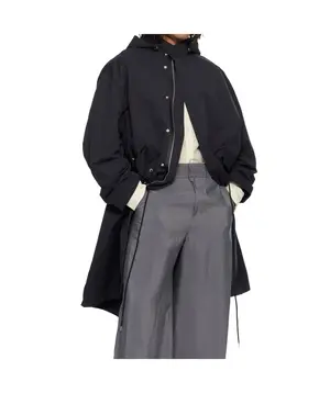 Studio Nicholson Water-repellent Nylon Taffeta Coat With Detachable Hood - Black