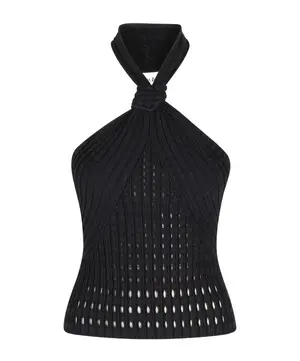 Simkhai Halter Neck Knotted Top - Black
