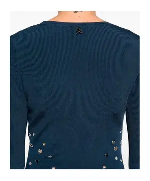 Patrizia Pepe Ribbed Knit Dress With Stud Embellishments