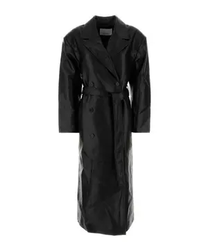 THE FRANKIE SHOP Tina Oversized Trench Coat - Black