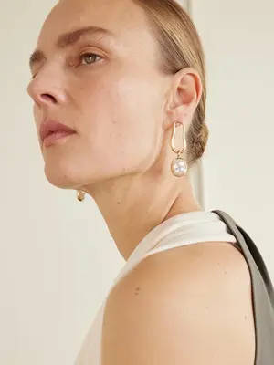 Cult Gaia Vera Drop Earrings With Faux Pearls - Yellow